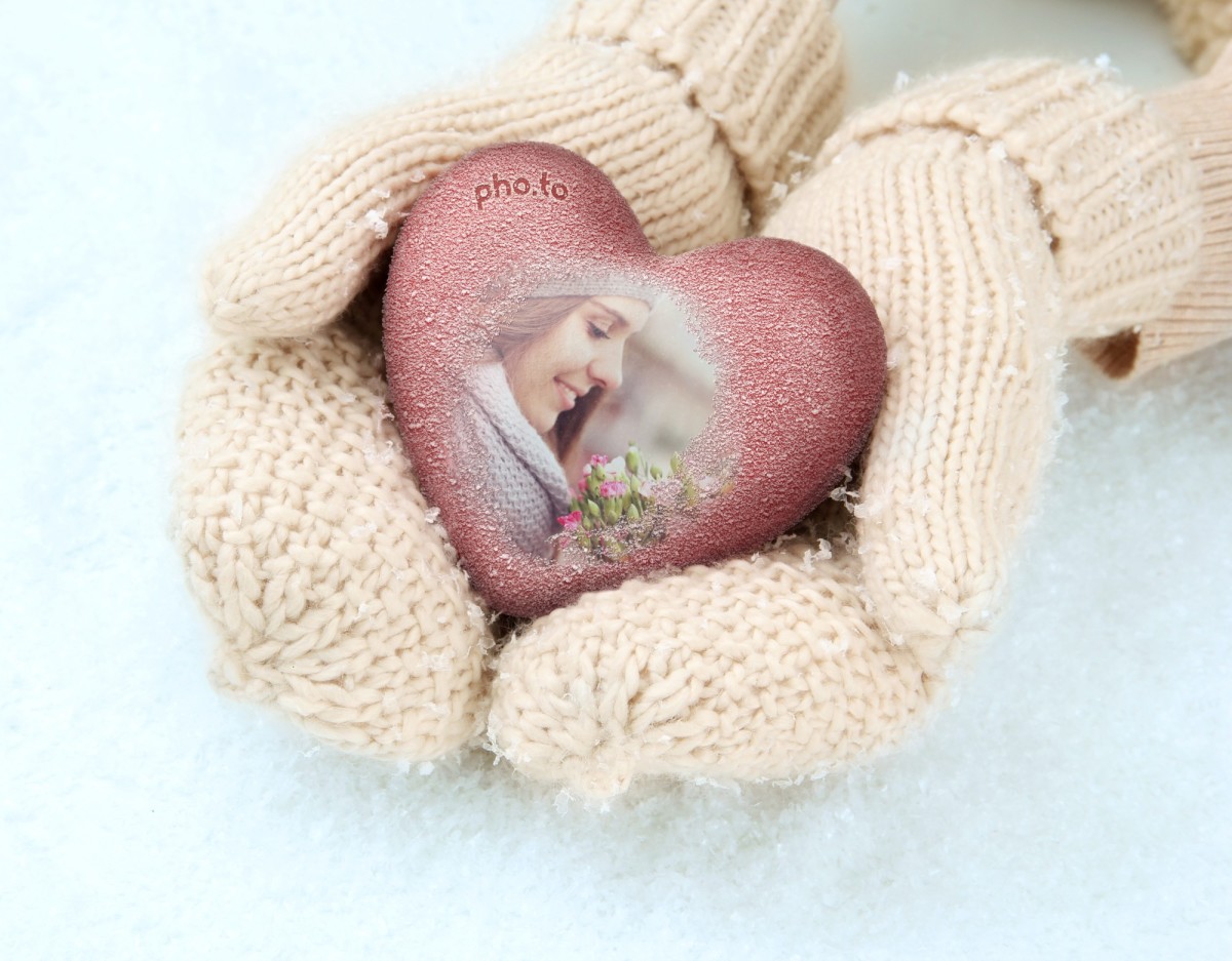 Valentine Ecard Heart In Hands With A Photo Of Your Love 