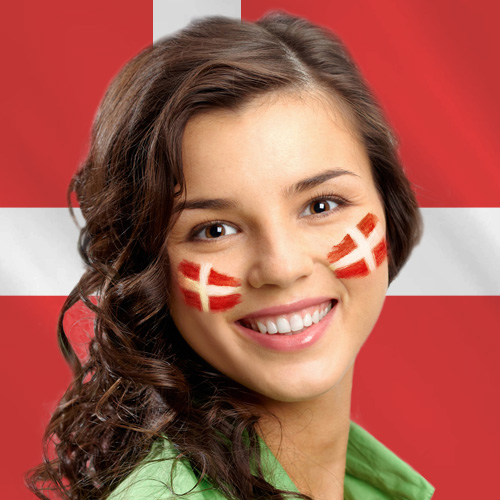 'Flag of Denmark' Online Face Painting for Your Portrait Photo