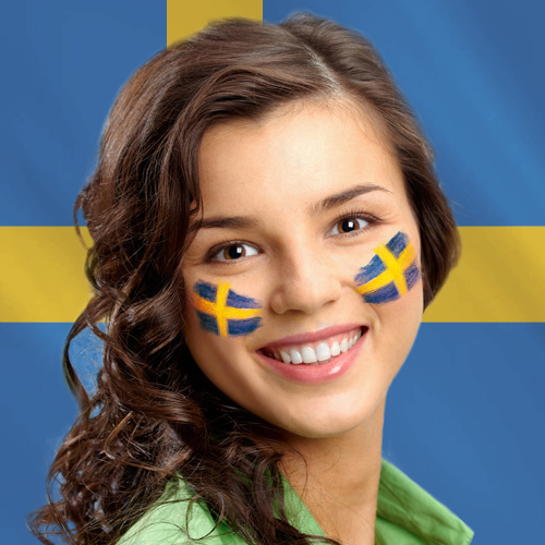 'Flag of Sweden' Online Face Painting for Your Portrait Photo