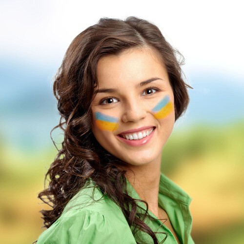 'Flag of Ukraine' Online Face Painting for Your Portrait Photo
