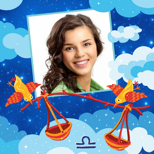 Libra frame: your zodiac sign photo frame online for free