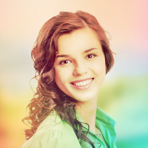 Pink & blue color filter online. Add soft lighting to photo.