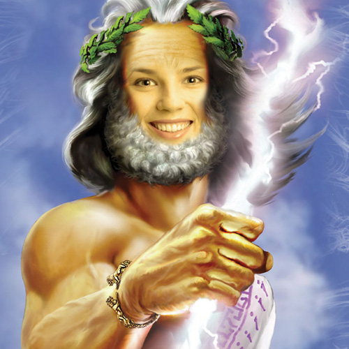 'Zeus' Face in Hole Photo Montage Online