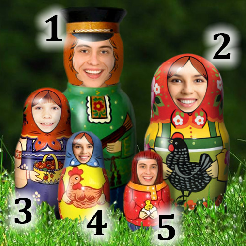 'Set of Nesting Dolls' Face in Hole Photo Montage Online