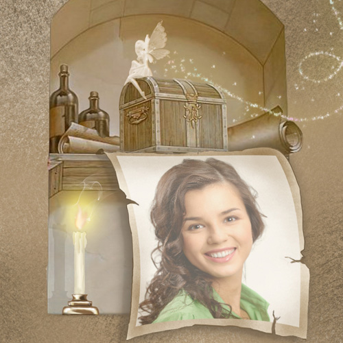 Magic online photo montage with fairy treasures