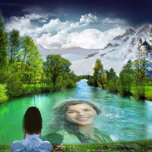 'Peaceful Contemplation' Realistic Photo Montage Template Online