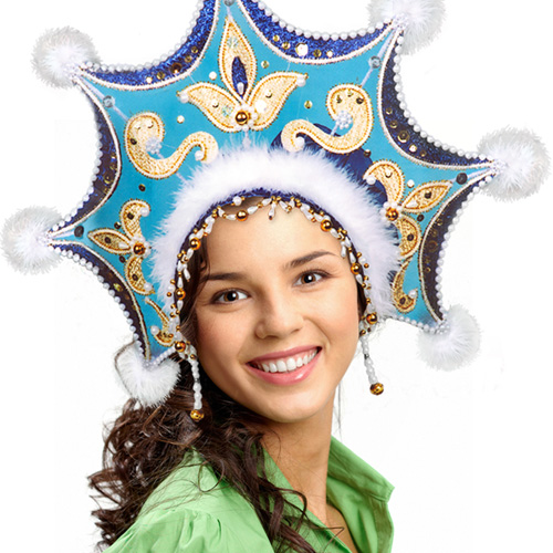 Online photo effect with Russian snow maiden accessory
