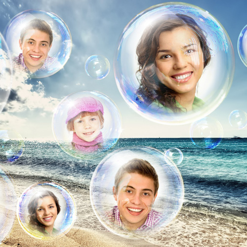 Collages for 5 Pictures | 'Bubbles on the Beach' Multi Collage